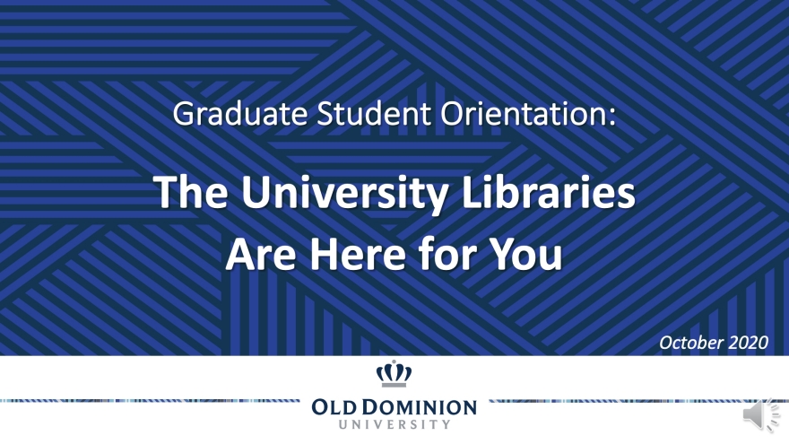 Virtual Student Orientation Overview - Old Dominion University