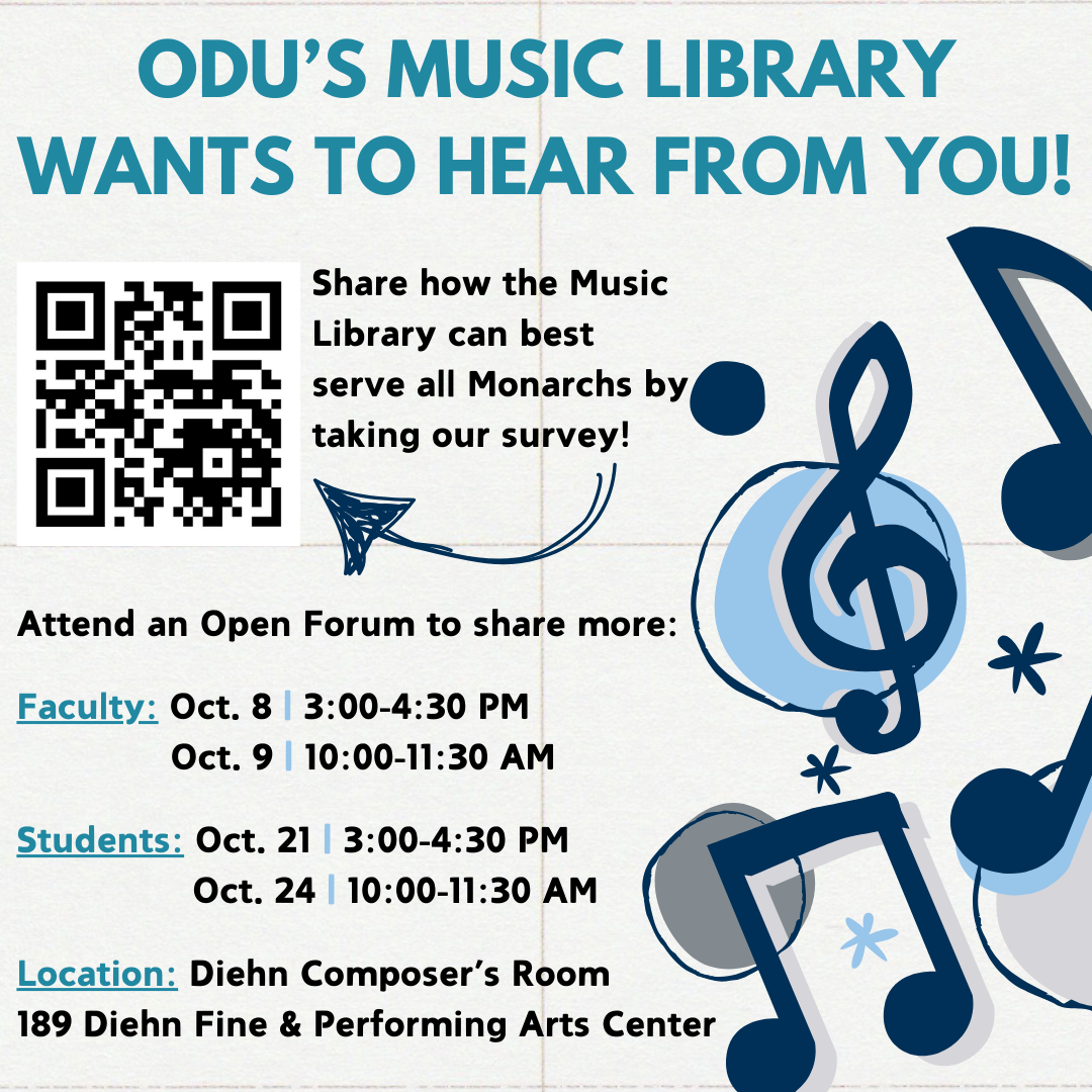 CORRECTION: ODU's Music Library wants to hear from YOU! | Old Dominion ...