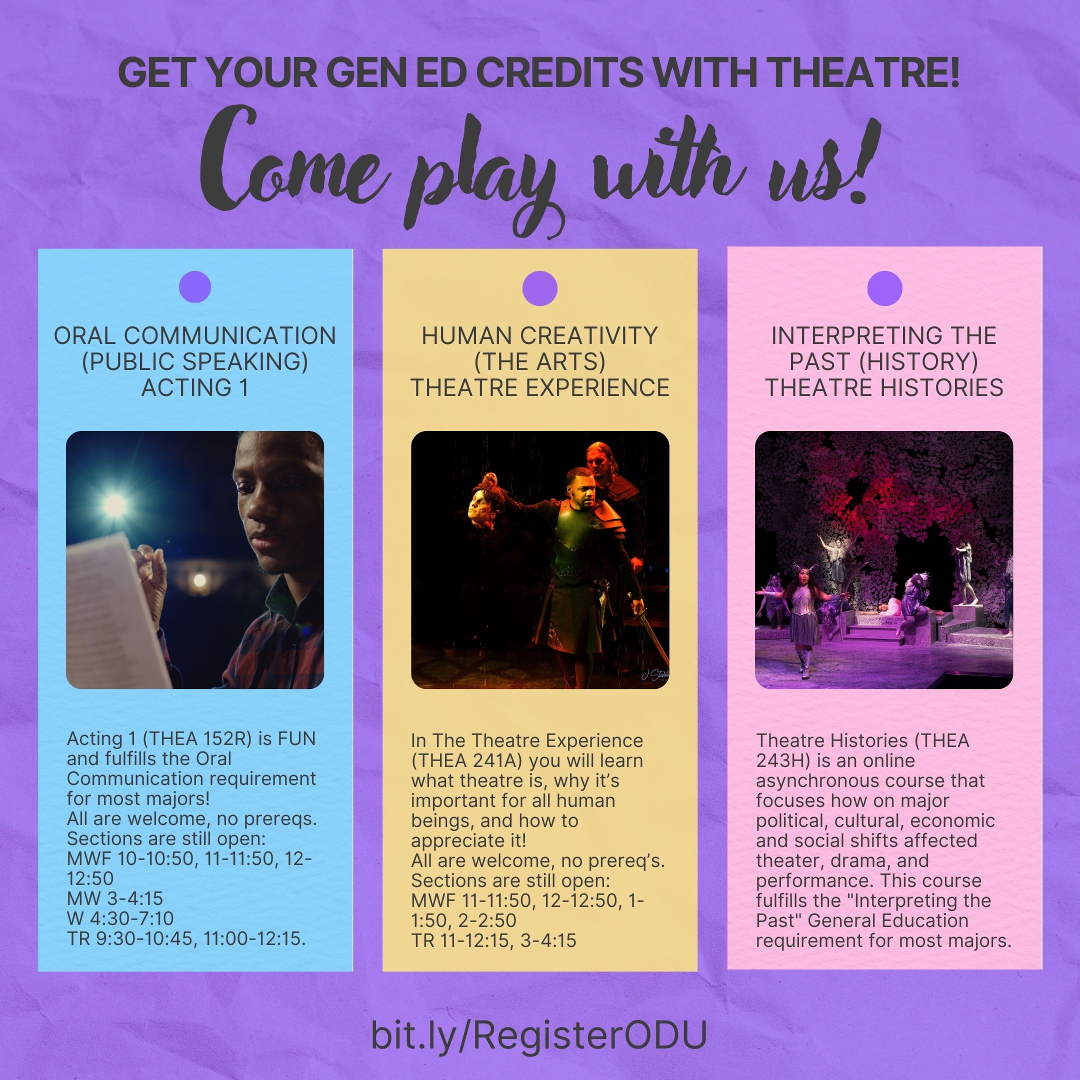 Theatre has your Gen Ed credits! | Old Dominion University