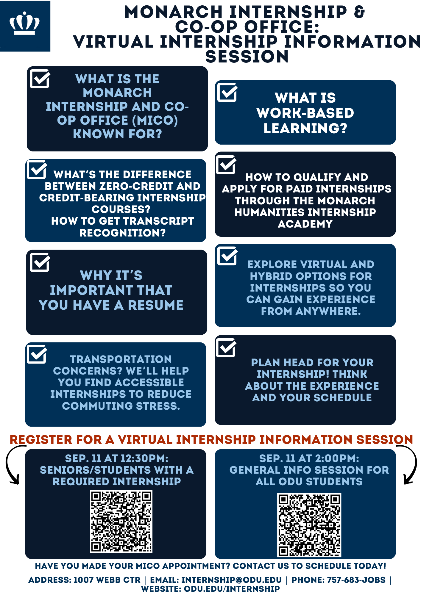 Kickstart Your Internship Journey: Virtual Info Sessions | Old Dominion ...