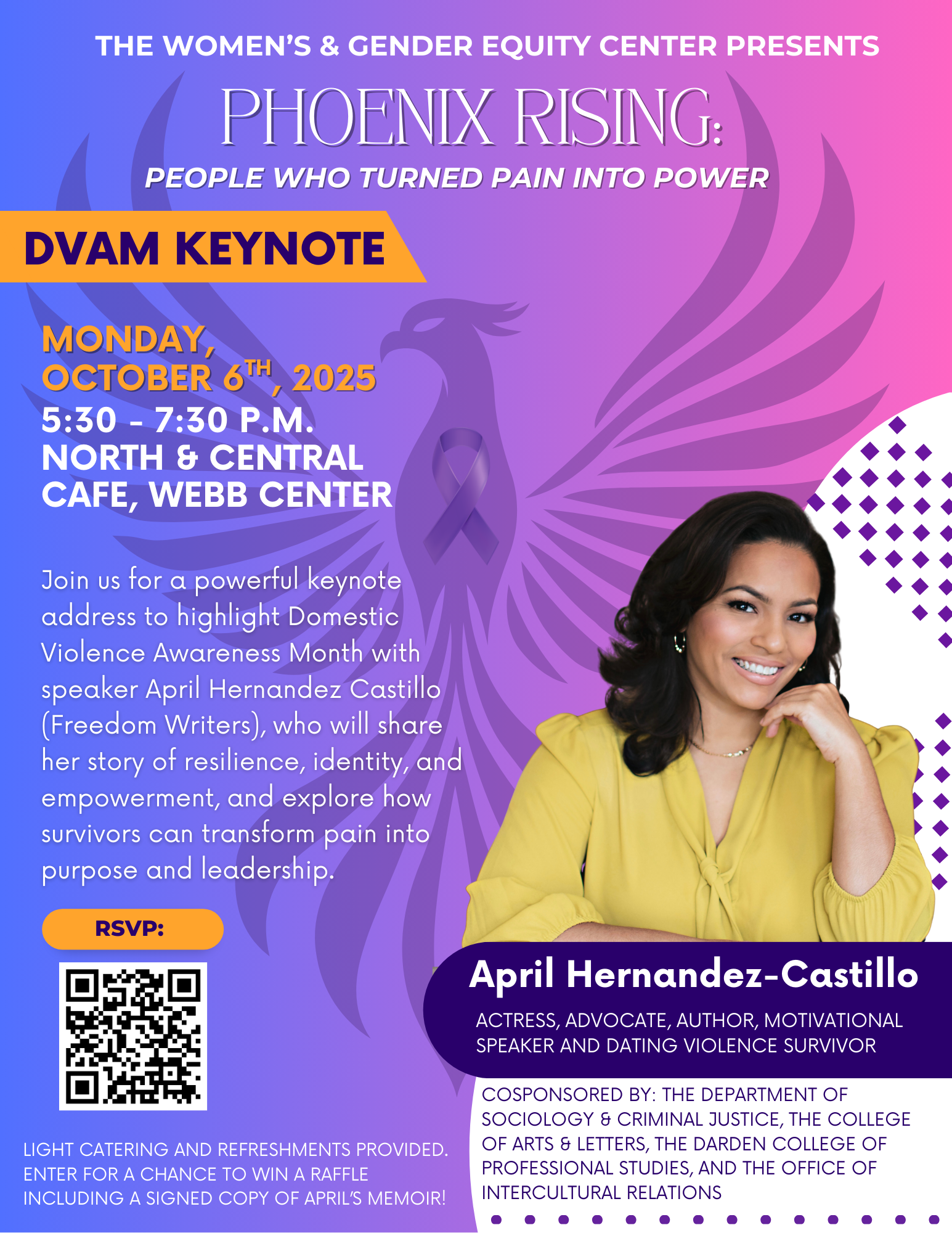 PHOENIX RISING: DVAM KEYNOTE W/ APRIL HERNANDEZ CASTILLO | Old Dominion ...