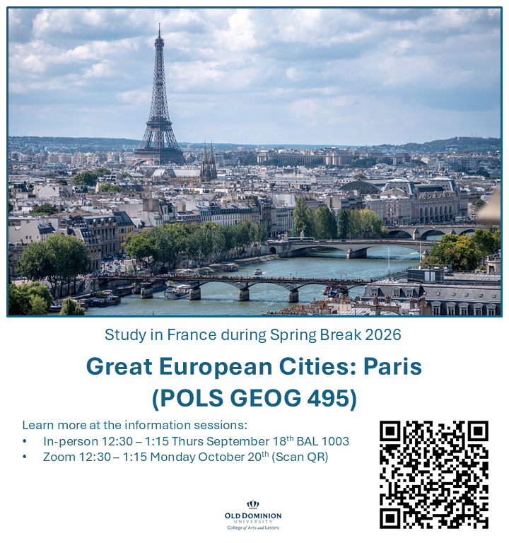 Study Abroad in Paris during Spring Break 2026 | Old Dominion University