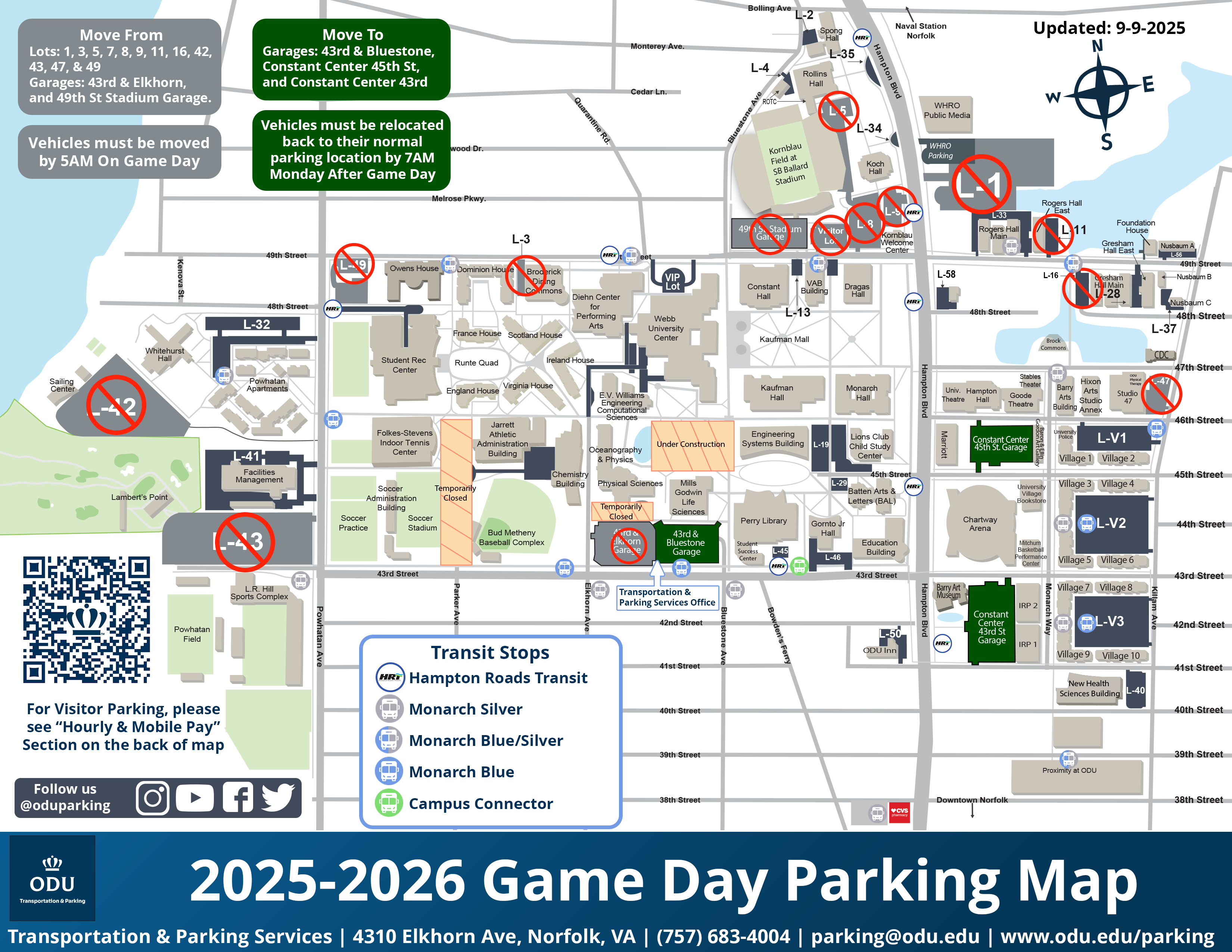 2025 Football - 10/4 Home Game Parking | Old Dominion University