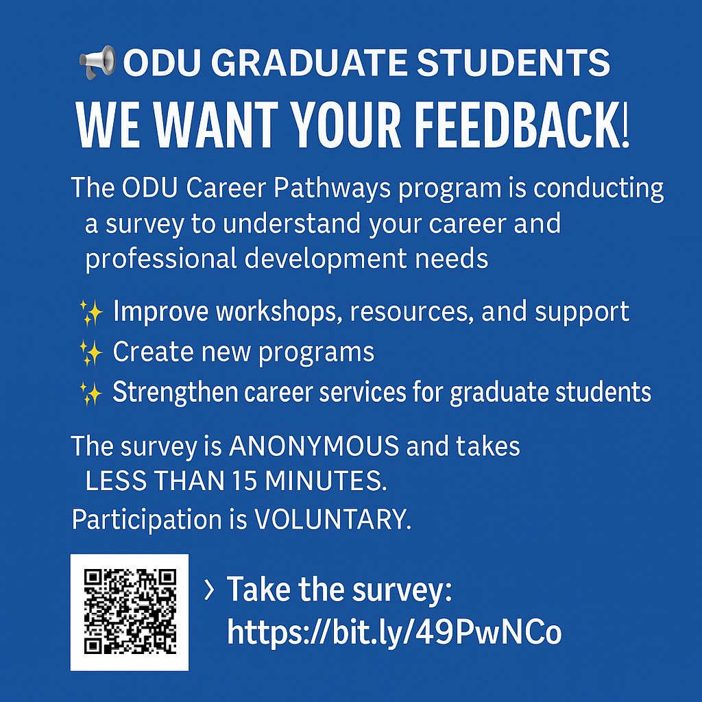 Grad Students! Survey on Professional Development Needs | Old Dominion ...