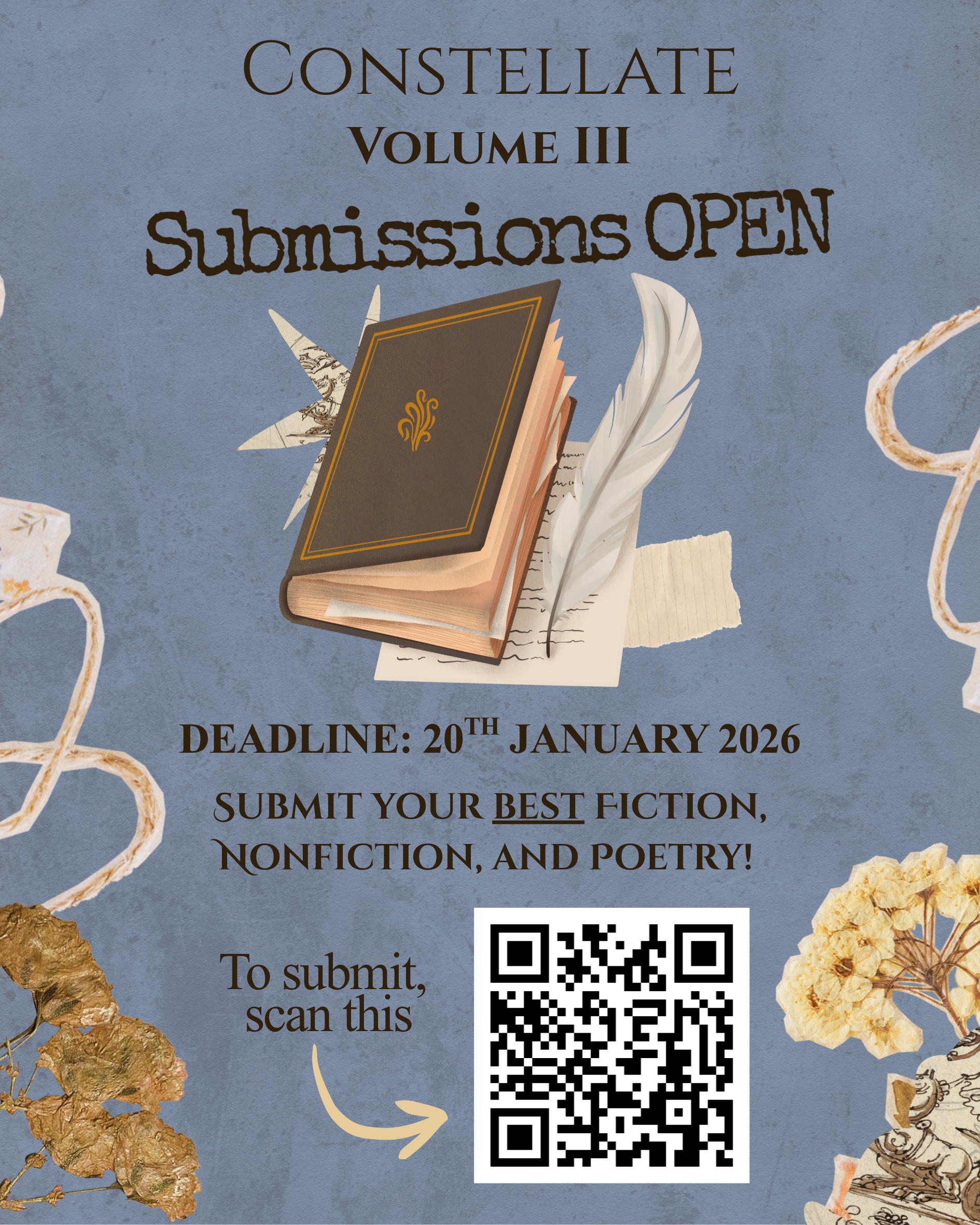 SUBMISSIONS OPEN!!! CONSTELLATE ANTHOLOGY - VOLUME III | Old Dominion ...