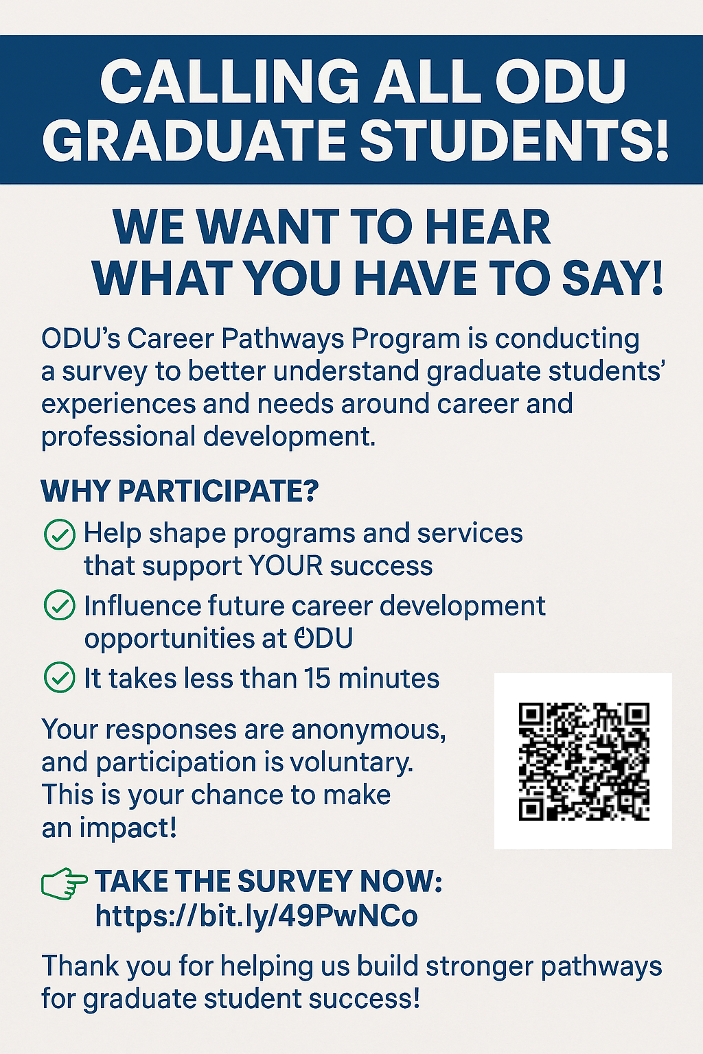 Grad Students - Professional Development Survey | Old Dominion University