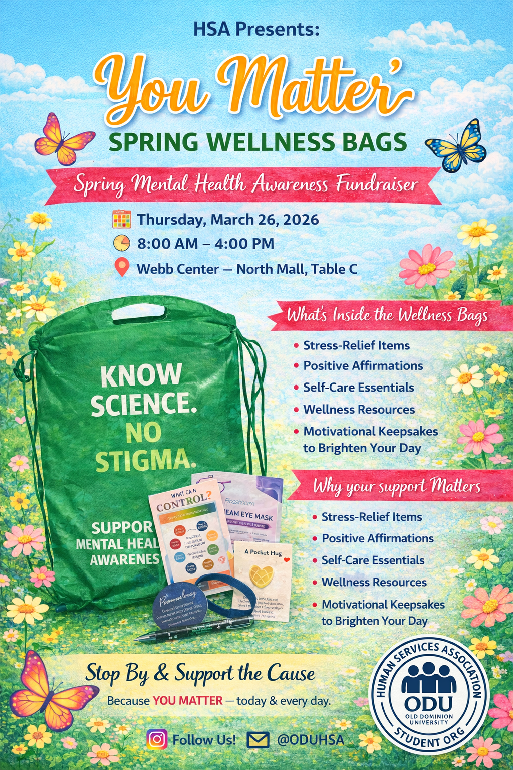 You Matter Spring Wellness Bags: Fundraiser for HSA @ ODU | Old ...