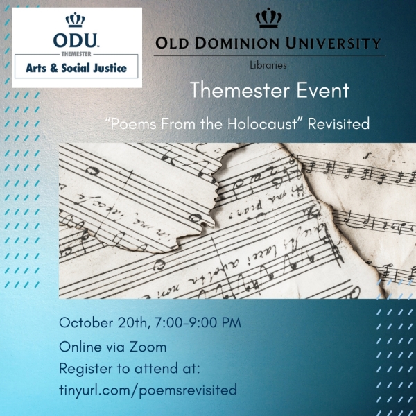 "Poems From the Holocaust" Revisited: Register Now! | Old Dominion ...