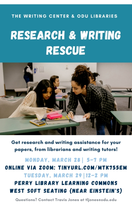 Research & Writing Rescue at the Libraries | Old Dominion University