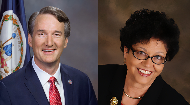 Governor Glenn Youngkin and Professor and Eminent Scholar Nina Brown ...