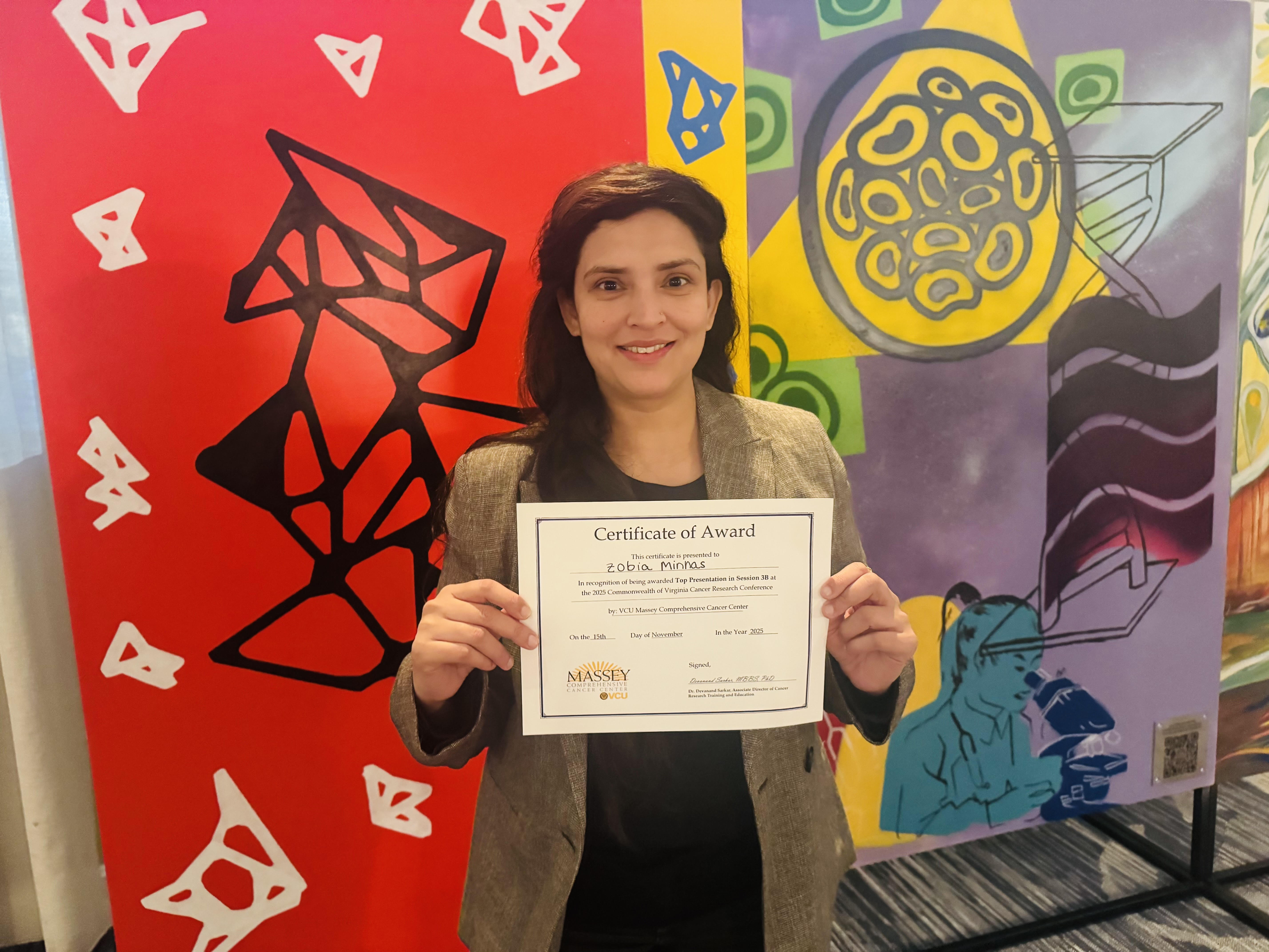 Zobia Minhas Receives Top Presentation Award at Commonwealth of ...