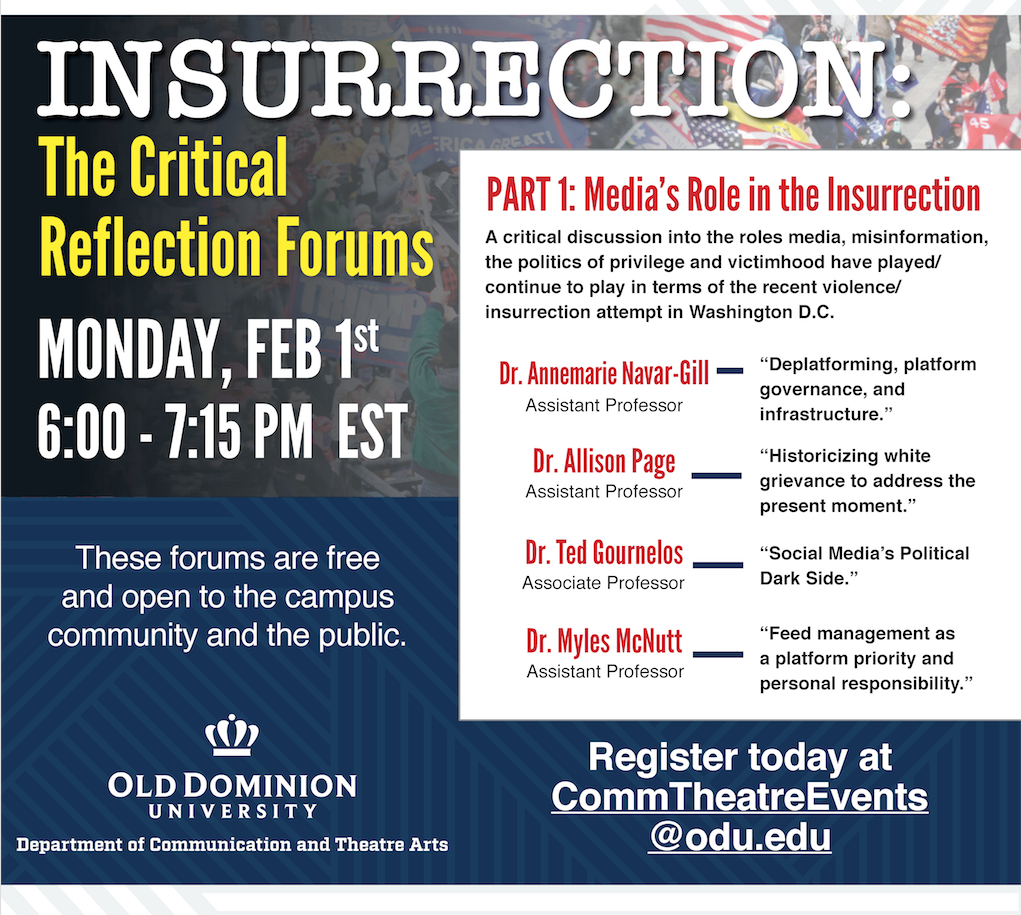 “Insurrection: The Critical Reflection Forums” Will Focus on the ...
