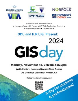 GIS Day 2024 for students & professionals - 18 November | Old Dominion University